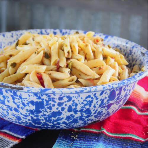 Roasted Poblano Pasta Salad | Bush Cooking