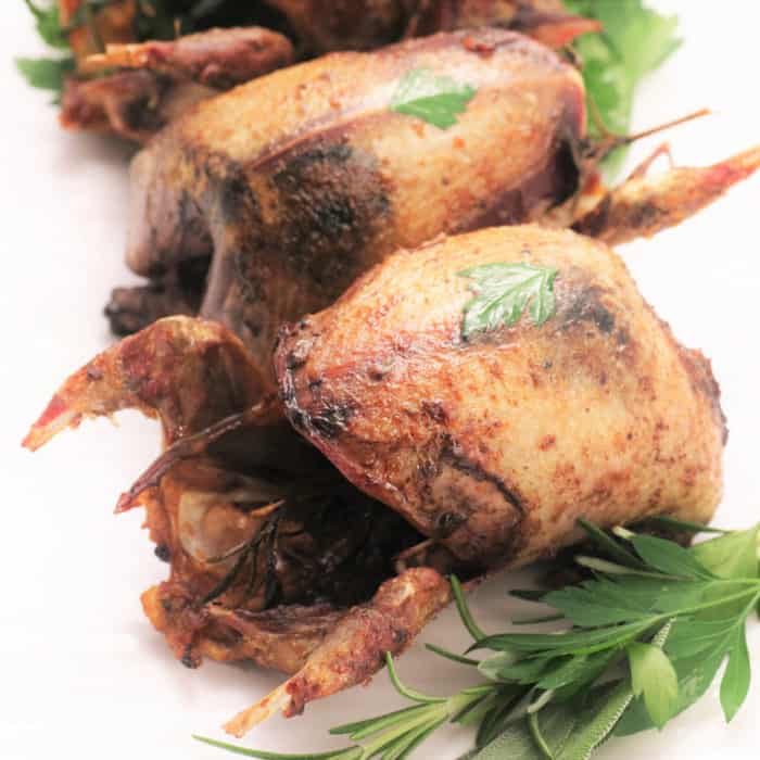 Herb Roasted Pigeon - Bush Cooking