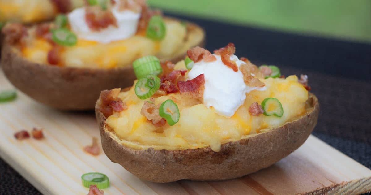 Planked Stuffed Potatoes | Bush Cooking
