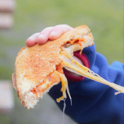 Ham and Pineapple Pie Iron Sandwich | Bush Cooking