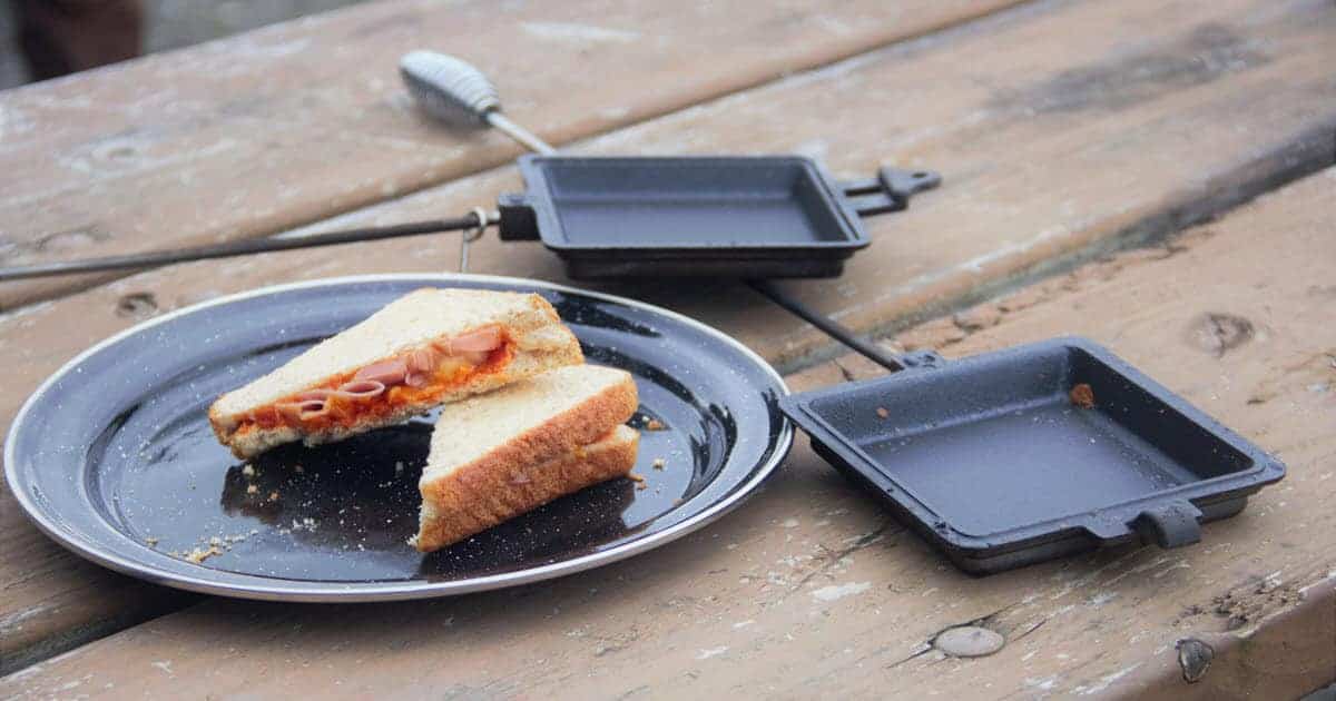 Ham and Pineapple Pie Iron Sandwich | Bush Cooking