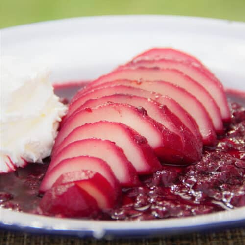 Red Wine Poached Pears | Bush Cooking